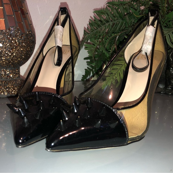 Madonna | Shoes | Sexy Black Glossed Spiked Tipped High Heel Pumpsnever ...